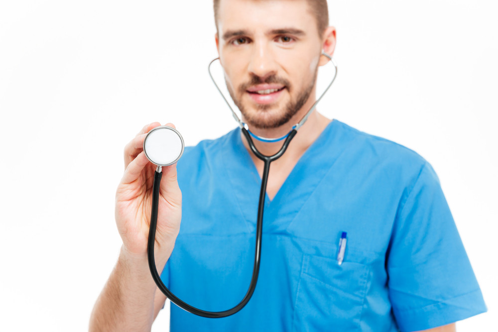 Male Doctor Holding Stethoscope Royalty Free Stock Image Storyblocks