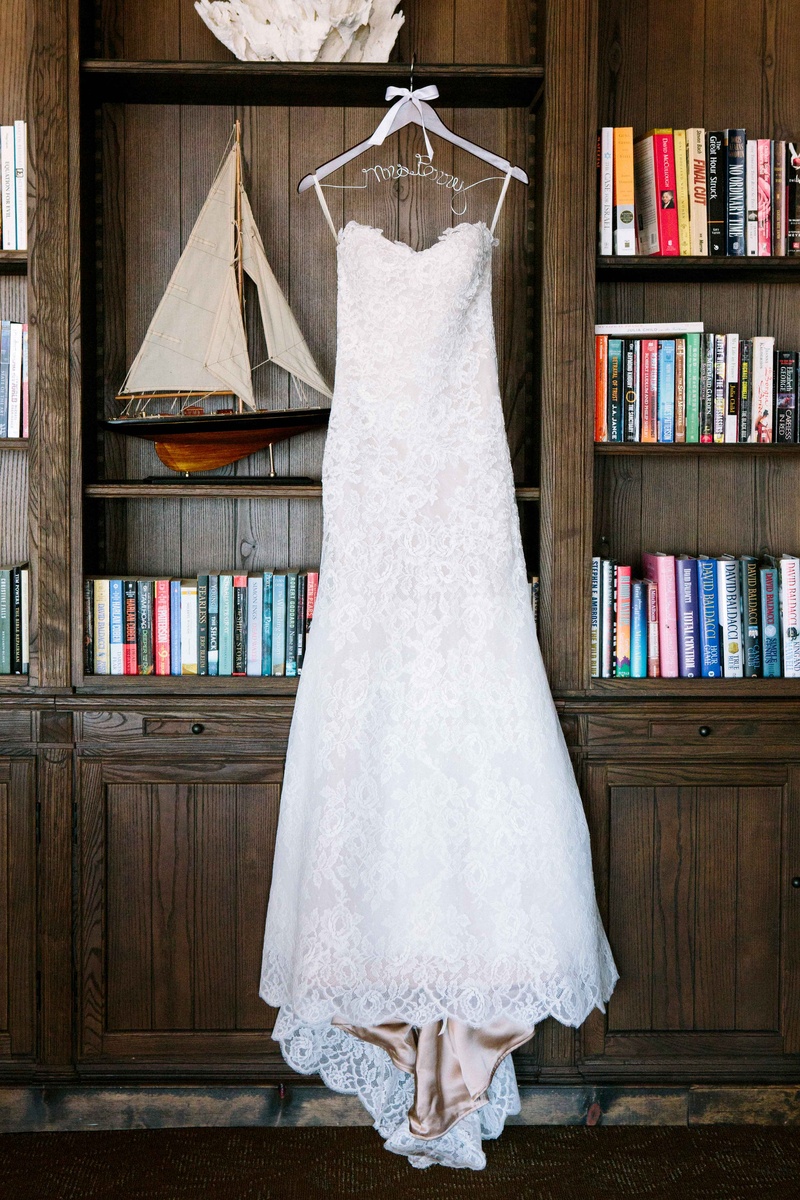 Wedding Dresses Photos Strapless Lace Gown On Hanger Inside Weddings