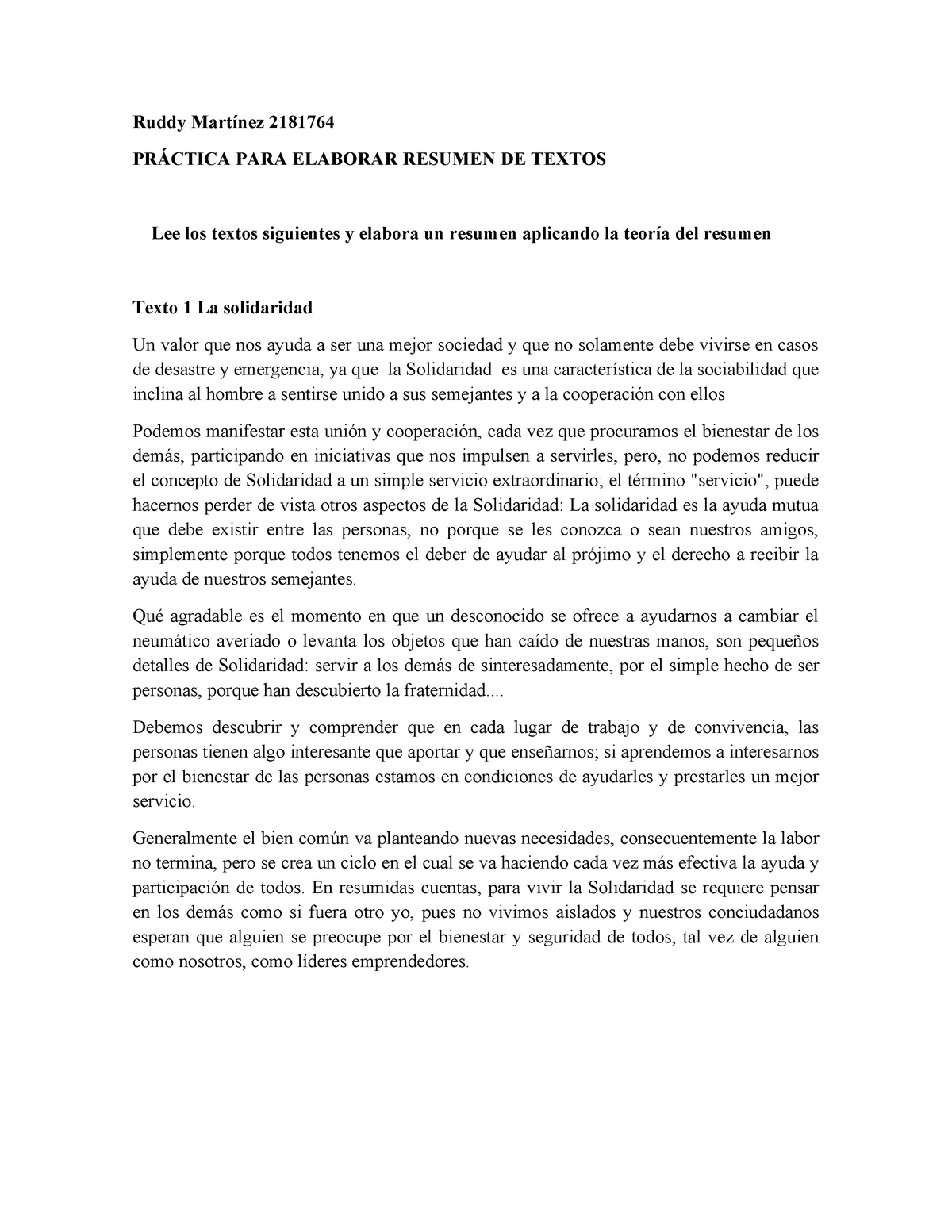 Práctica Para Elaborar Resumen S6 Ruddy Martínez 2181764 PrÁctica