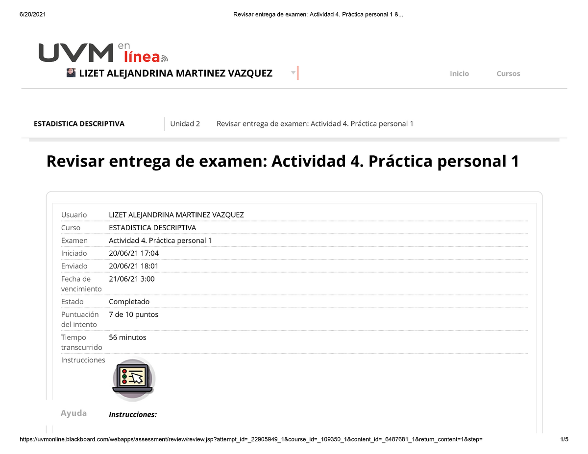 Actividad 4 Práctica Personal 1 Estadistica Descriptiva Estadistica
