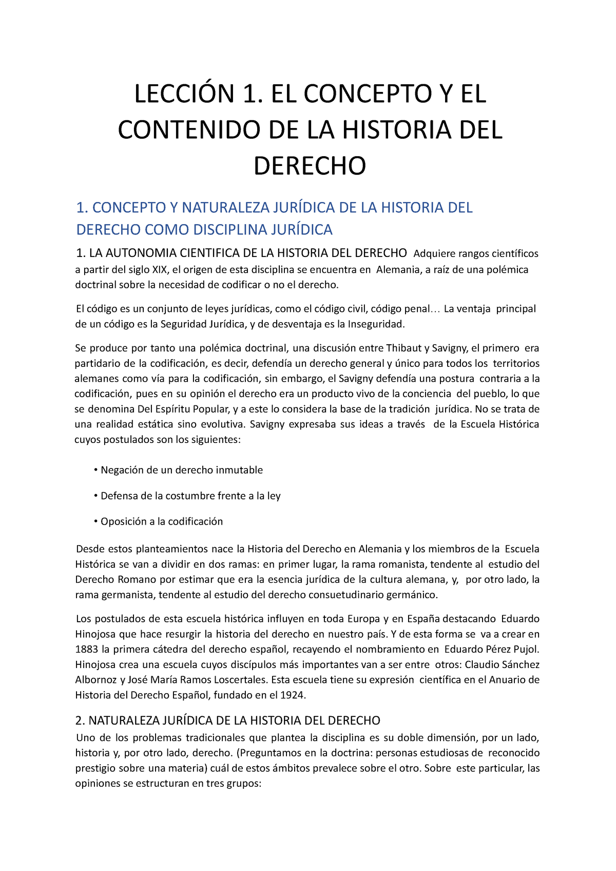 Tema 1 Historia Del Derecho Historia Del Derecho Uma Studocu