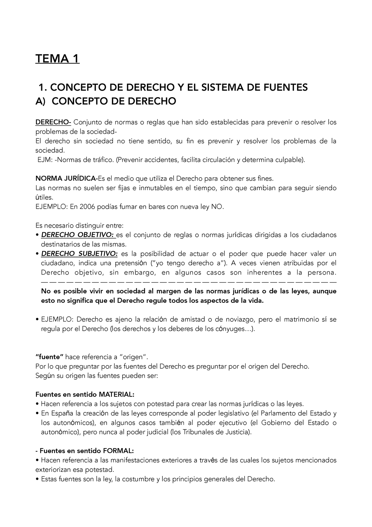 Apuntes Derecho Y Legislación Turística Primer Parcial Derecho Y