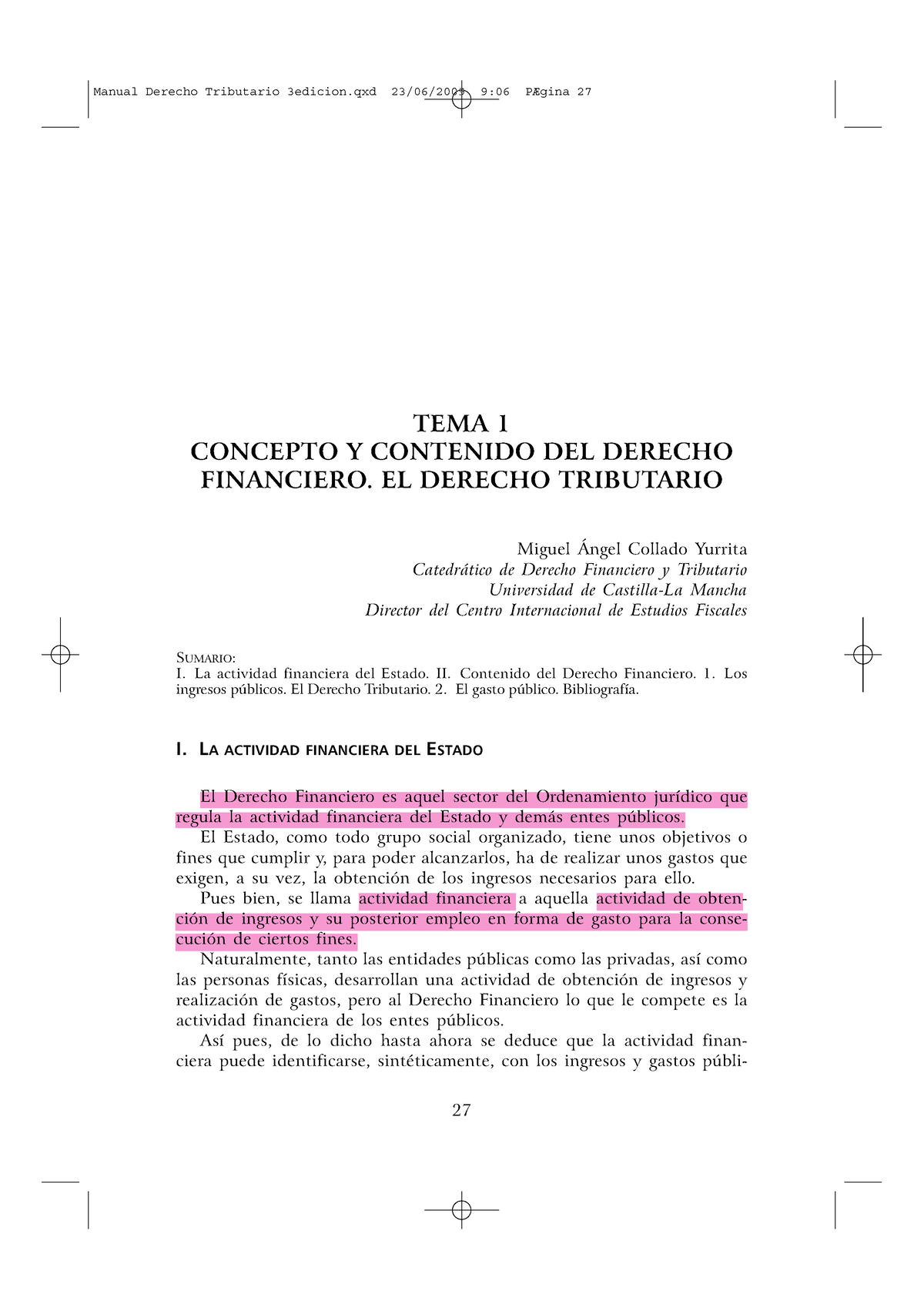 Tema 1 Tema 1 Tema 1 Concepto Y Contenido Del Derecho Financiero