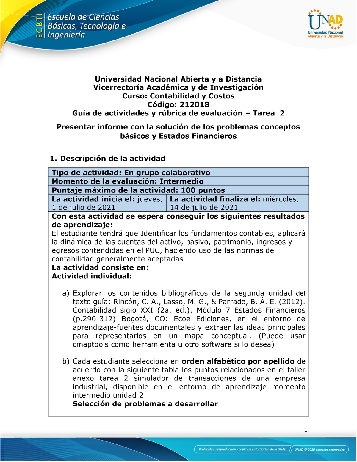 Guía De Actividades Y Rúbrica De Evaluación Unidad 2 Tarea 2