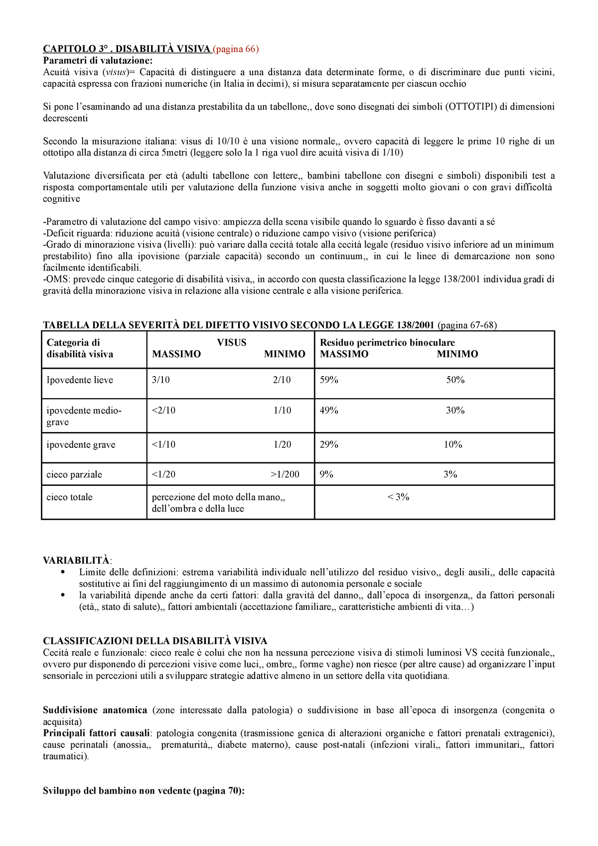 Capitolo 3 Libro Psicologia Capitolo 3° DisabilitÀ Visiva Pagina 66