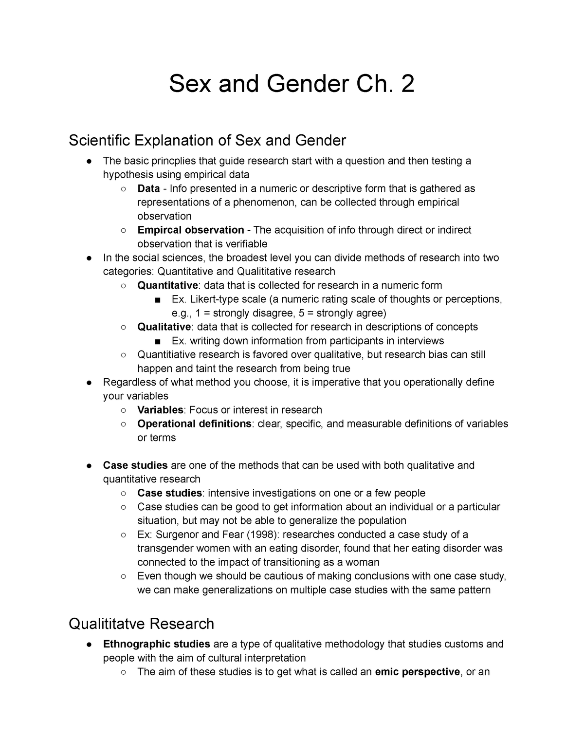 Sex And Gender Ch 2 2 Scientific Explanation Of Sex And Gender The