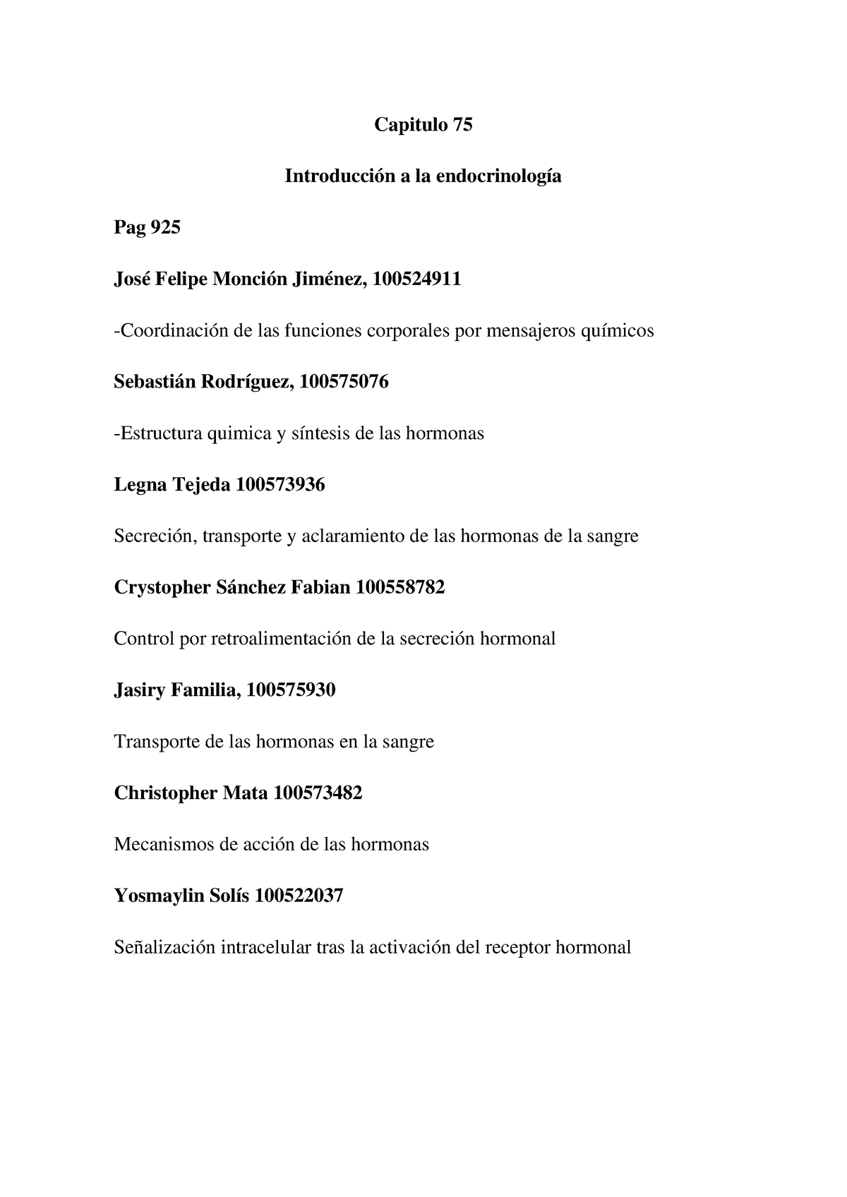 Capitulo 75 Guyton Capitulo 75 Introducción A La Endocrinología Pag