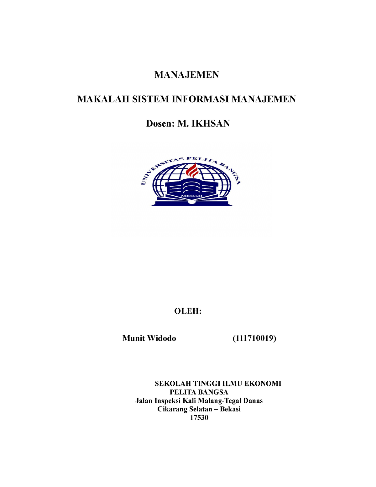 Manajemen Makalah Sistem Informasi Manaj Manajemen Makalah Sistem