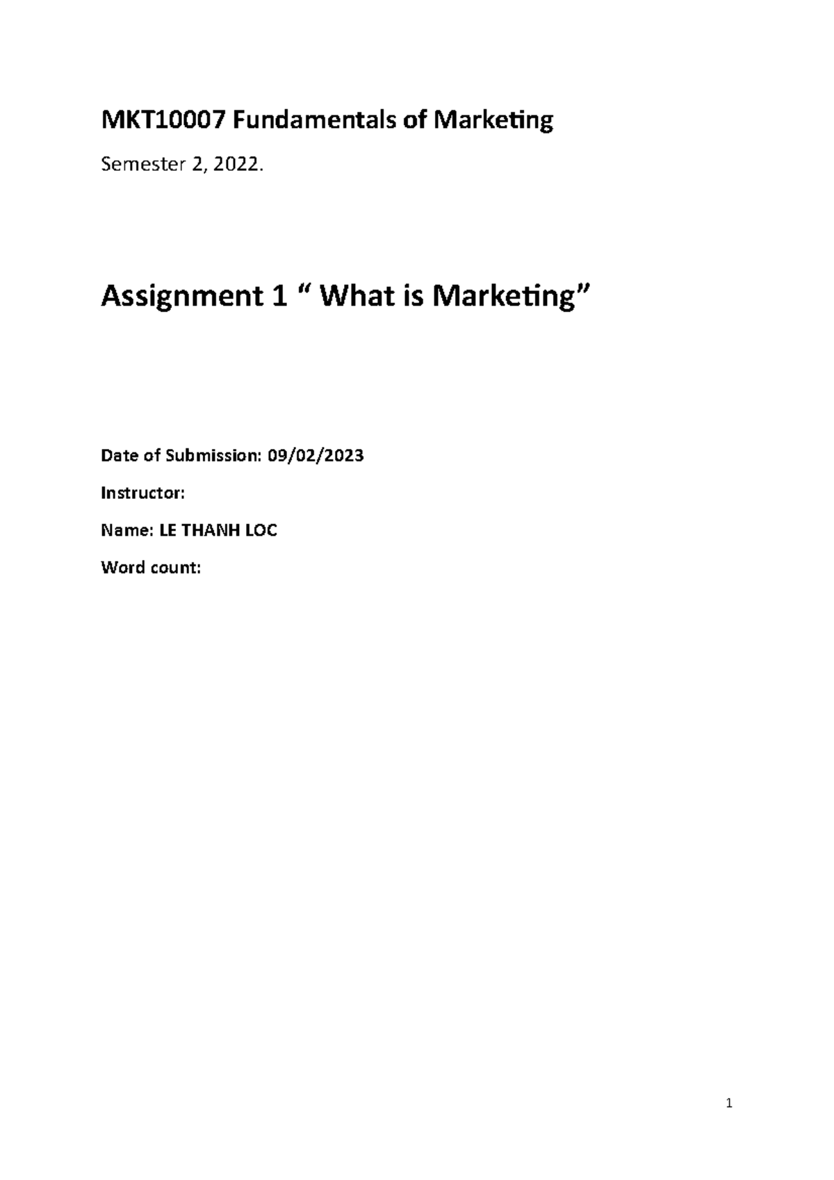 Mkt10007 Fundamentals Of Marketing Mkt10007 Fundamentals Of Marketing