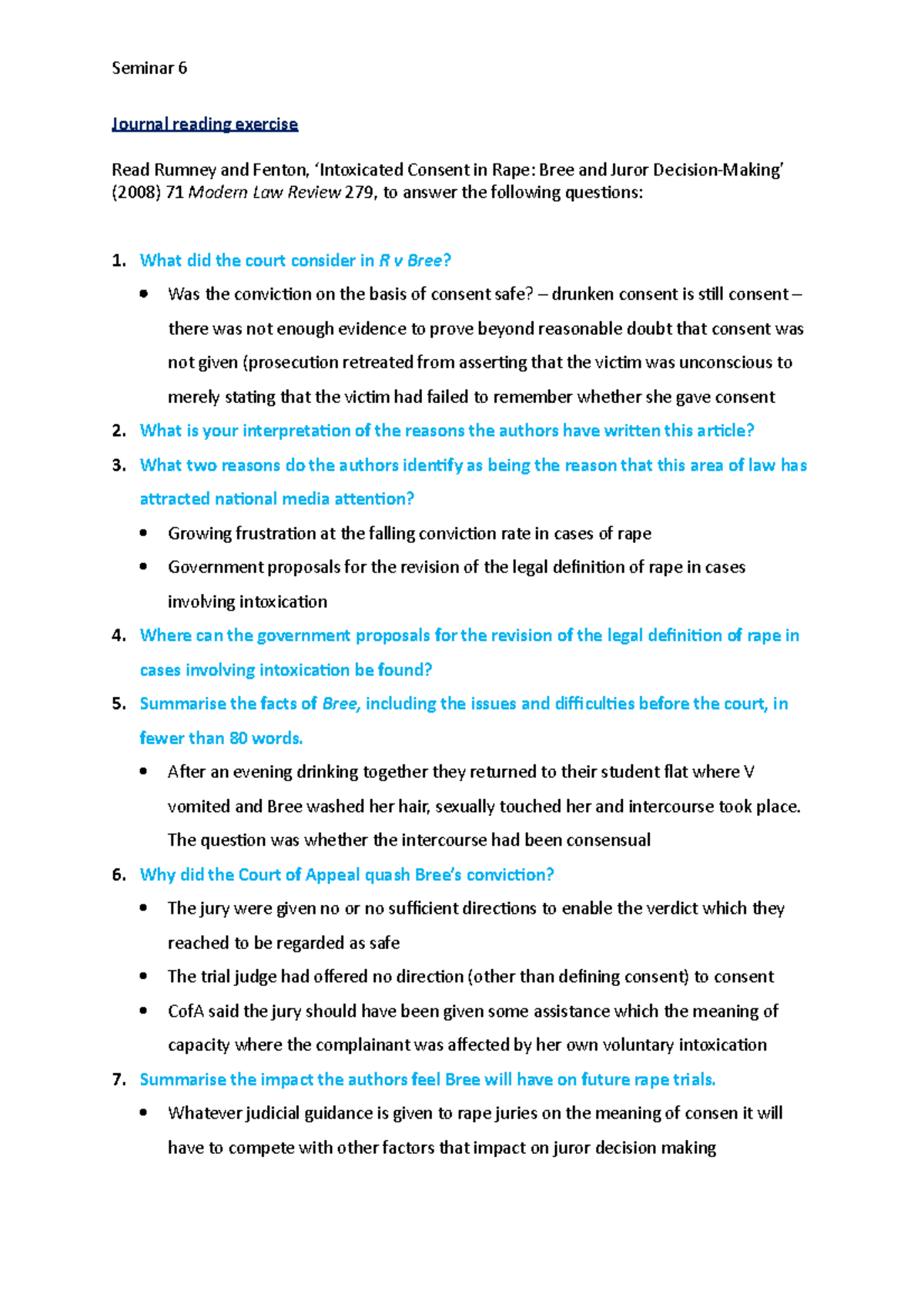 Seminar 6 Sexual Offences Seminar 6 Journal Reading Exercise Read