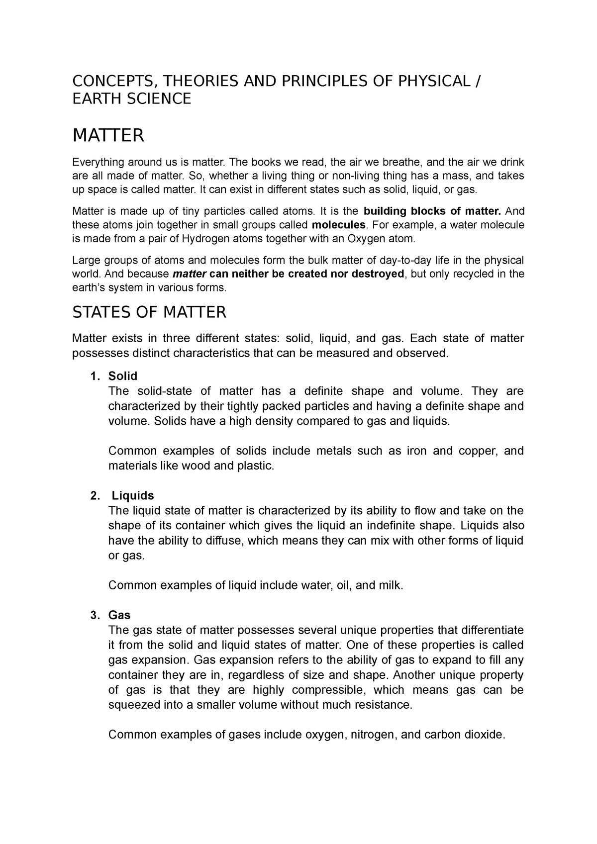 Concepts Theories And Principles Of Physical Earth Science Concepts