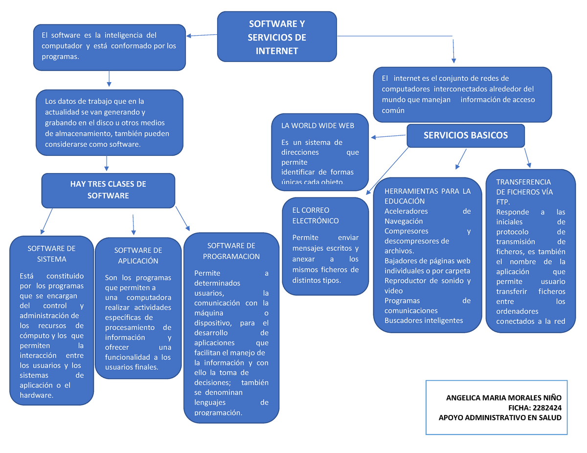 Mapa Conceptual Tipos De Software Y Servicios De Internet Programas