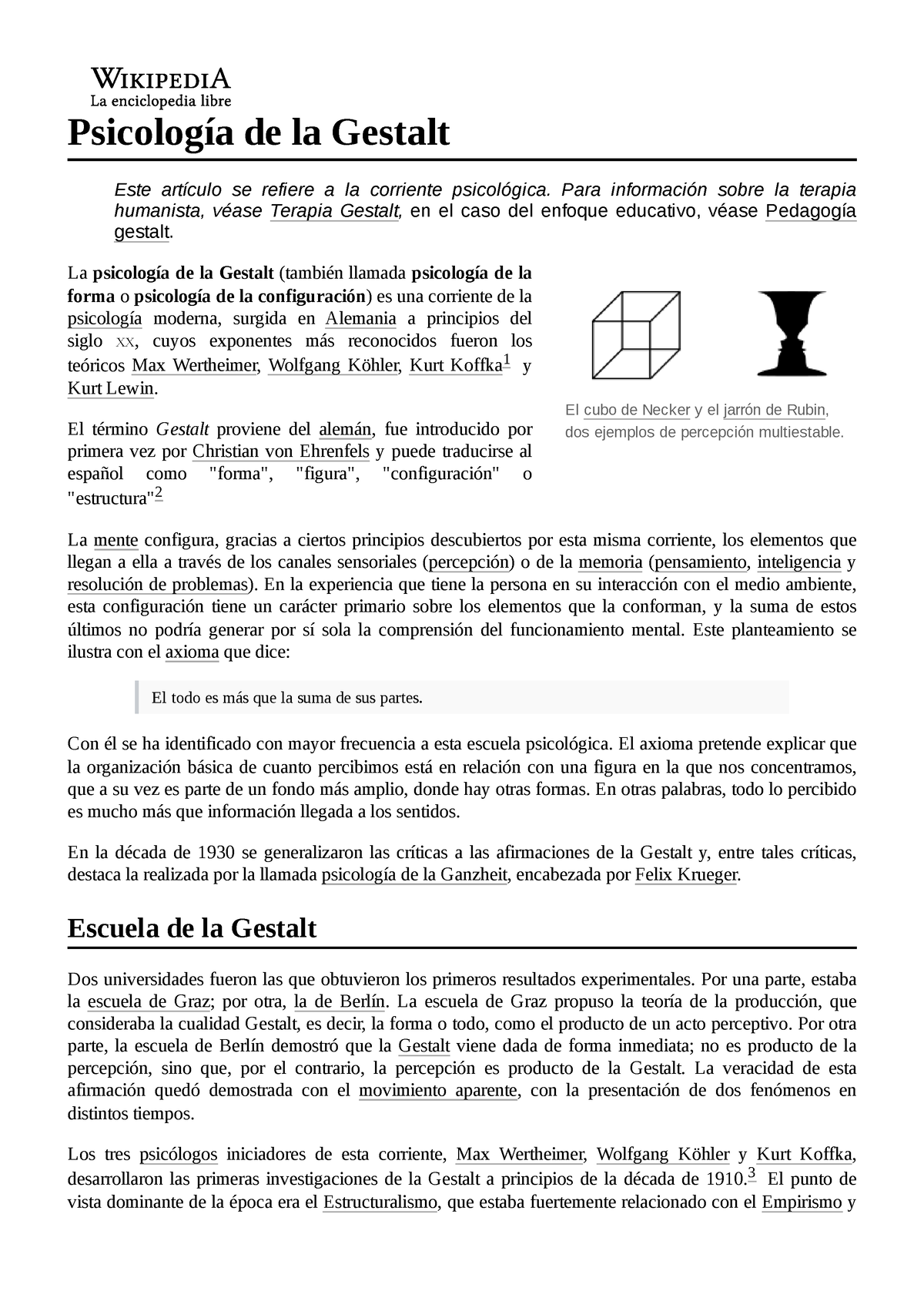 Psicología De La Gestalt El Cubo De Necker Y El Jarrón De Rubin Dos