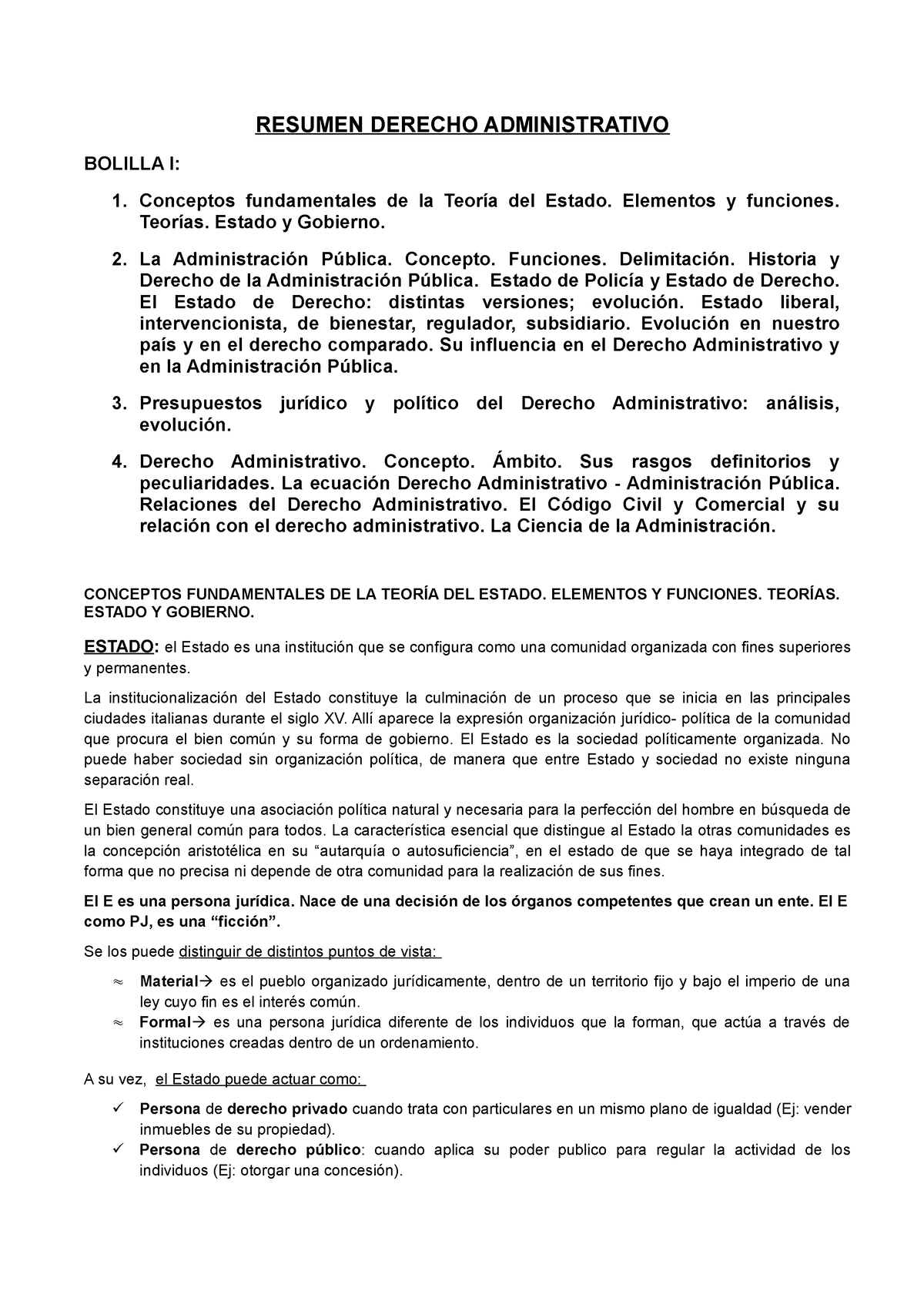 Resumen Da Resumen De Derecho Administrativo Completo Resumen