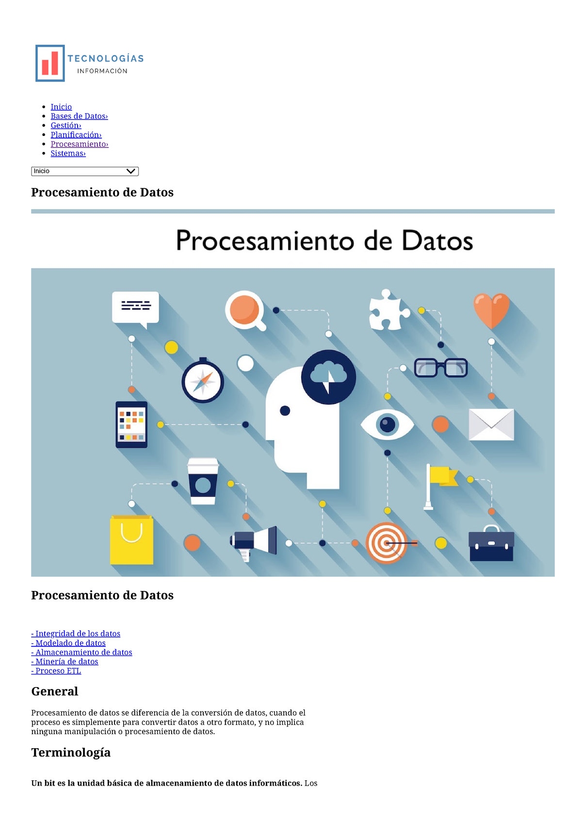 Procesamiento De Datos Definición Elementos Y Procesos Inicio Bases