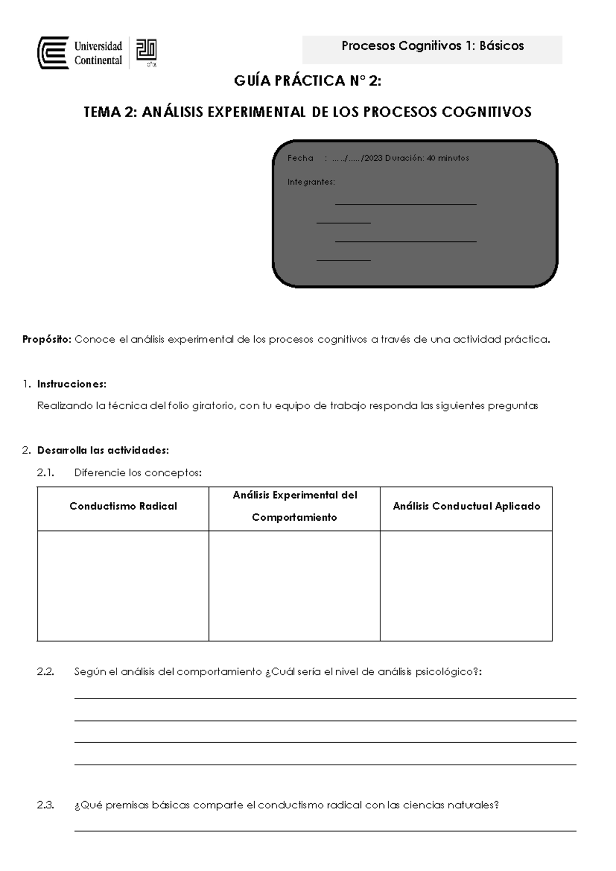 GuÍa Práctica N°2 2024 10 Procesos Cognitivos 1 Básicos GuÍa