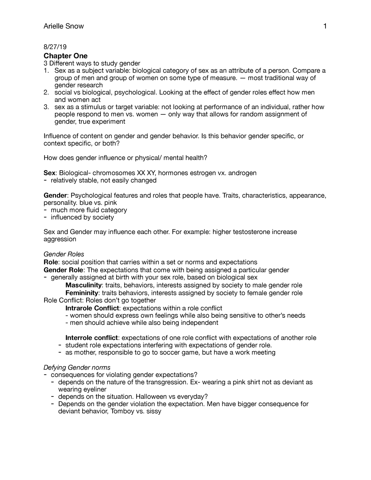 Notes Psych 353 2019 827 Chapter One 3 Different Ways To Study