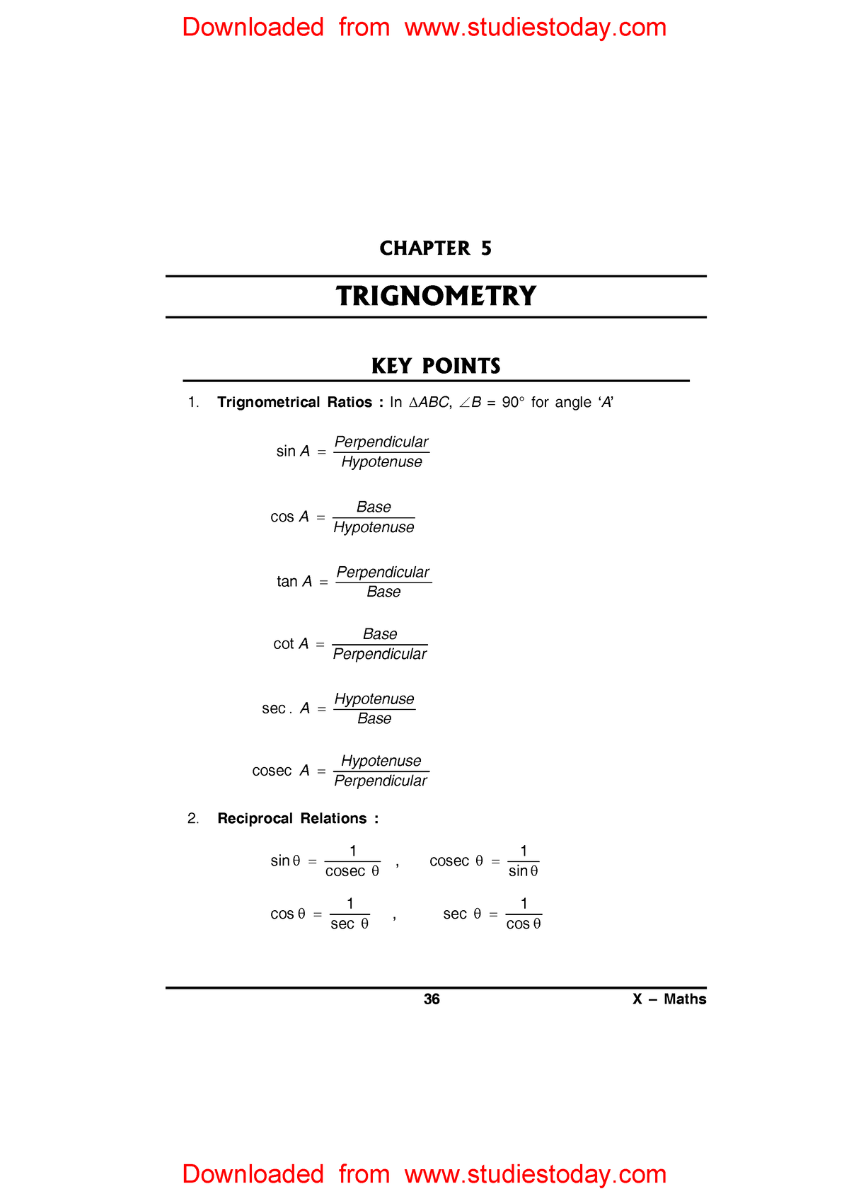 Cbse Class 10 Mathematics Applications Of Trigonometry Worksheet Set P