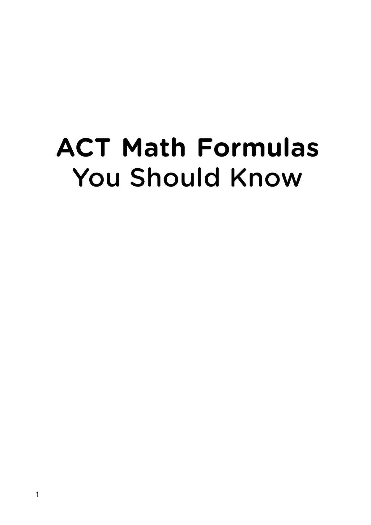 Act Math Formulas Act Math Formulas You Should Know About The Act