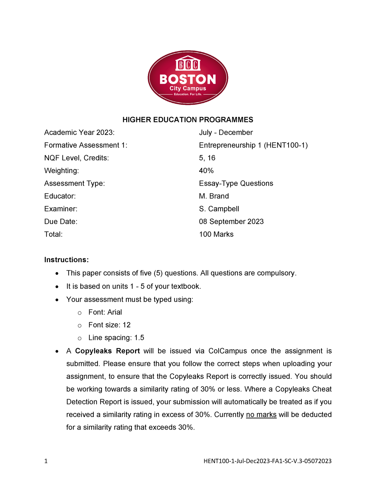 Hent100 1 Jul Dec2023 Fa1 Sc V3 05072023 Higher Education Programmes