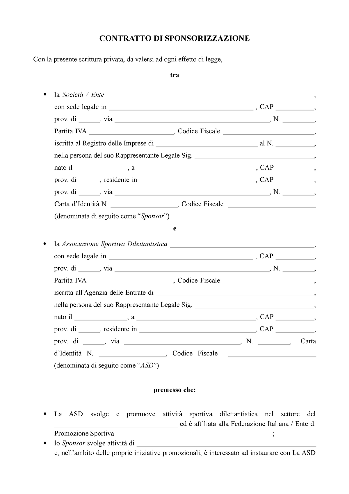 Contratto Grafico Pubblicitario Fac Simile Scrittura