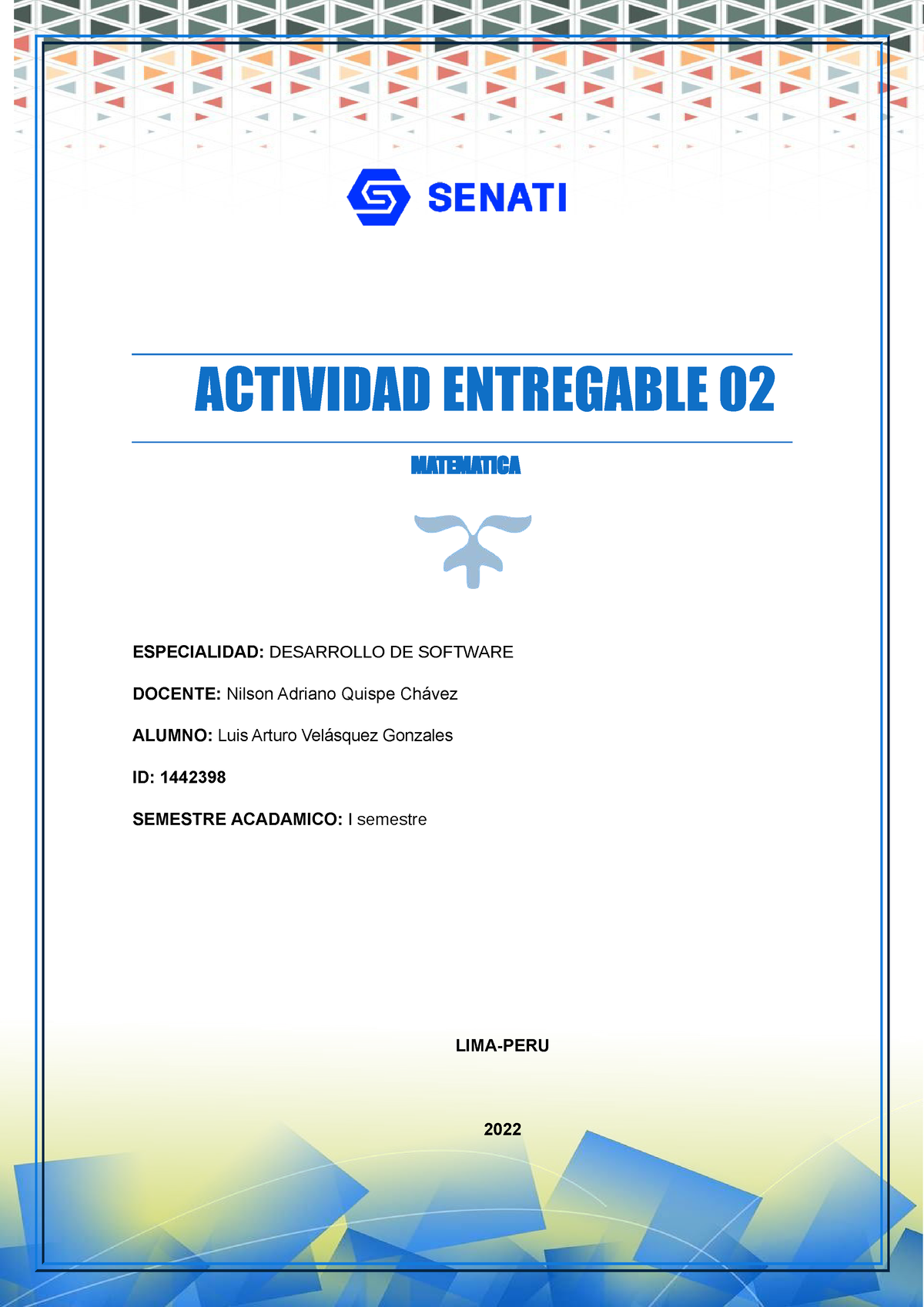 Actividad Entregable 02 Matematica Senati Actividad Entregable 02