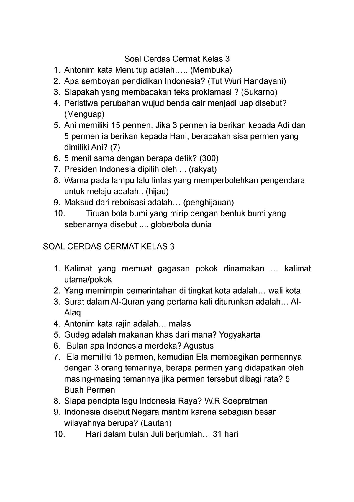 Soal Sejarah Kemerdekaan Indonesia Dan Jawabannya Update Sekolah Riset