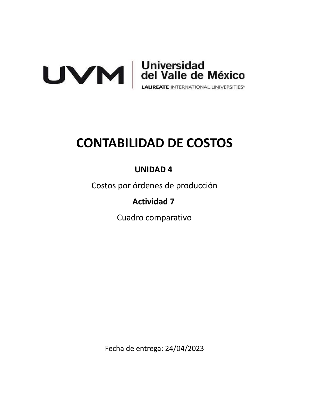 Cuadro Comparativo Act Contabilidad De Costos Uvm Studocu Hot Sex Picture