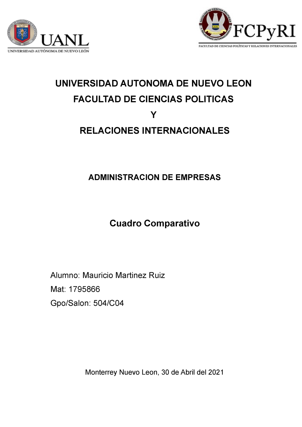 Cuadro Comparativo Admin Administración Studocu