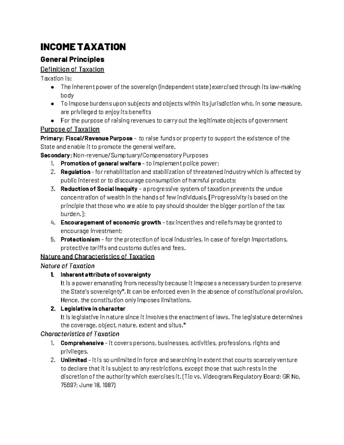 01 General Principles Income Taxation General Principles Definition