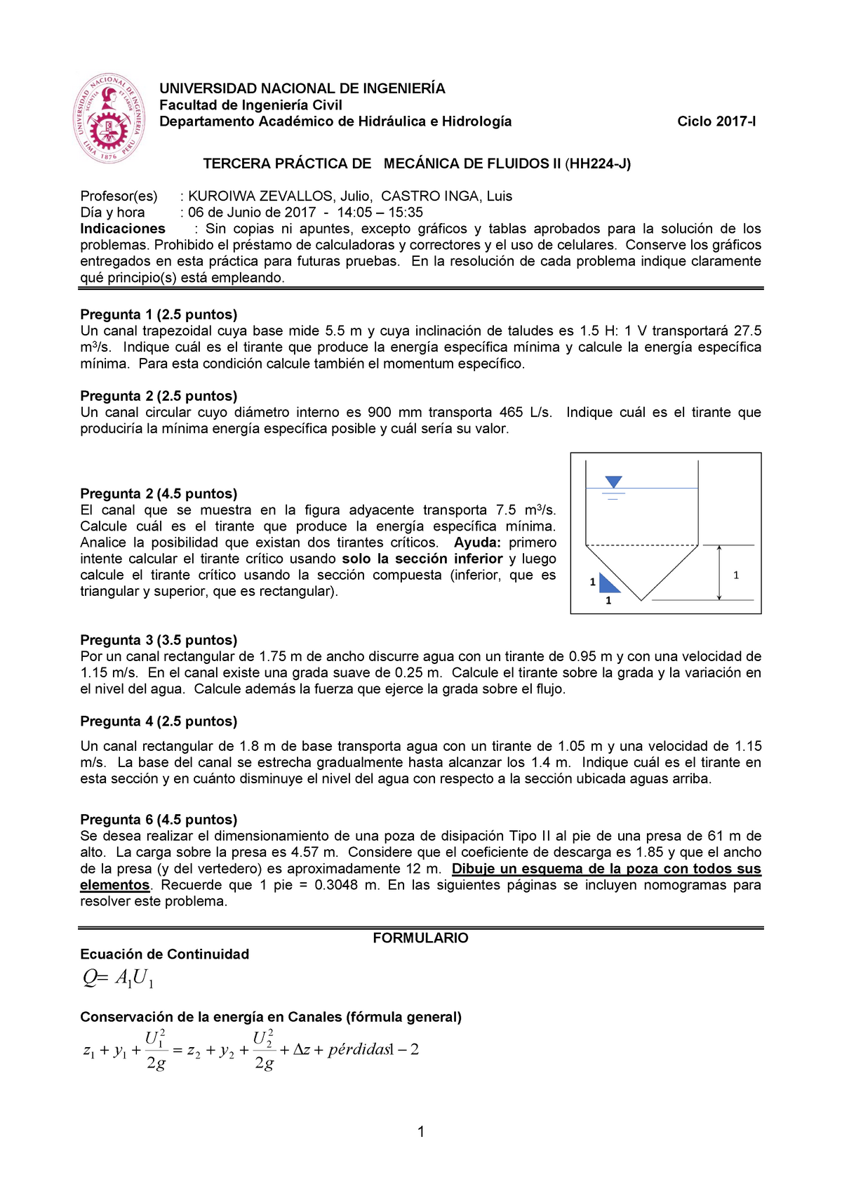 Examen 2017 Universidad Nacional De IngenierÍa Facultad De Ingeniería