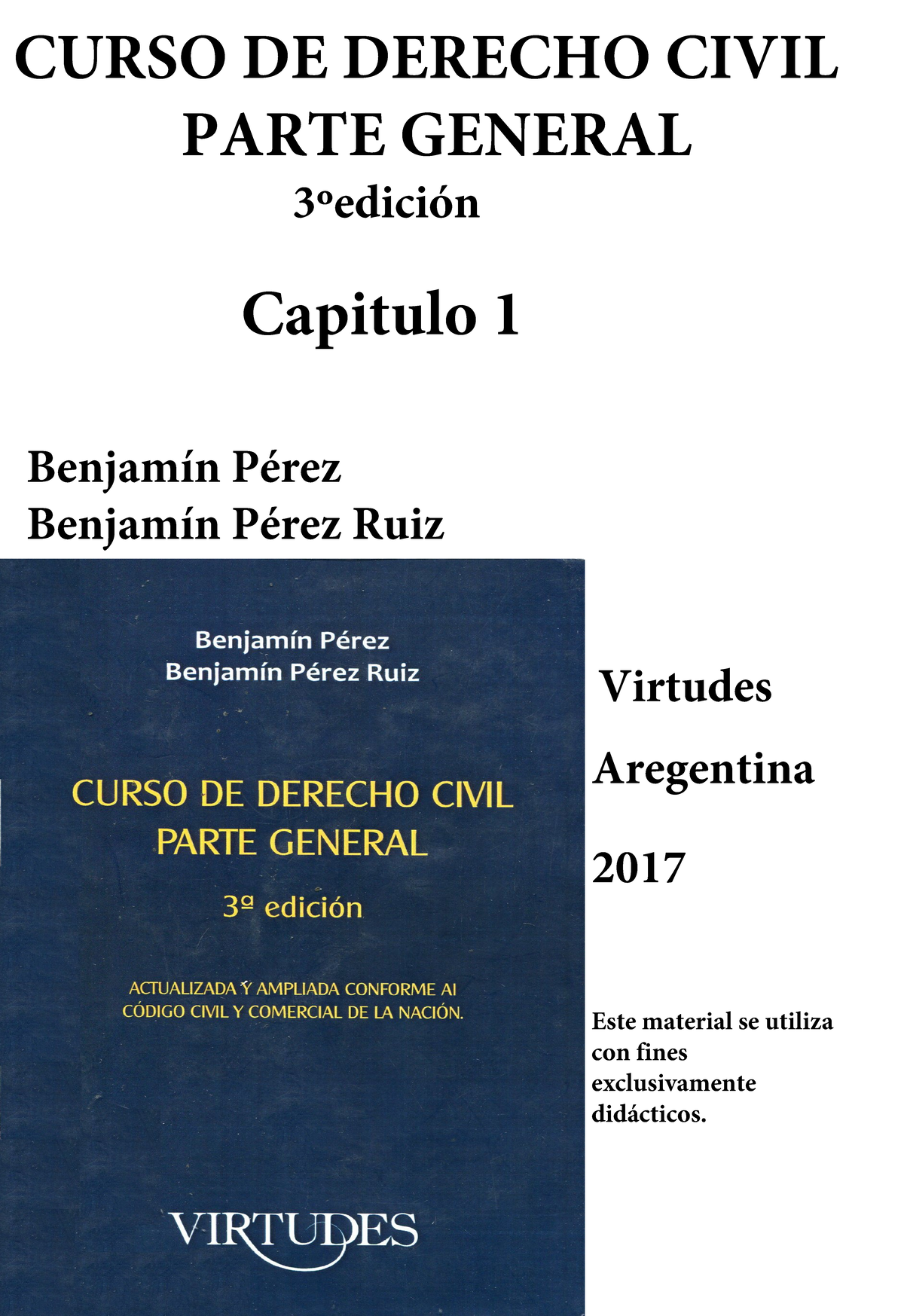 Curso De Derecho Civil Parte General 3ºedición Capitulo 1 Curso De