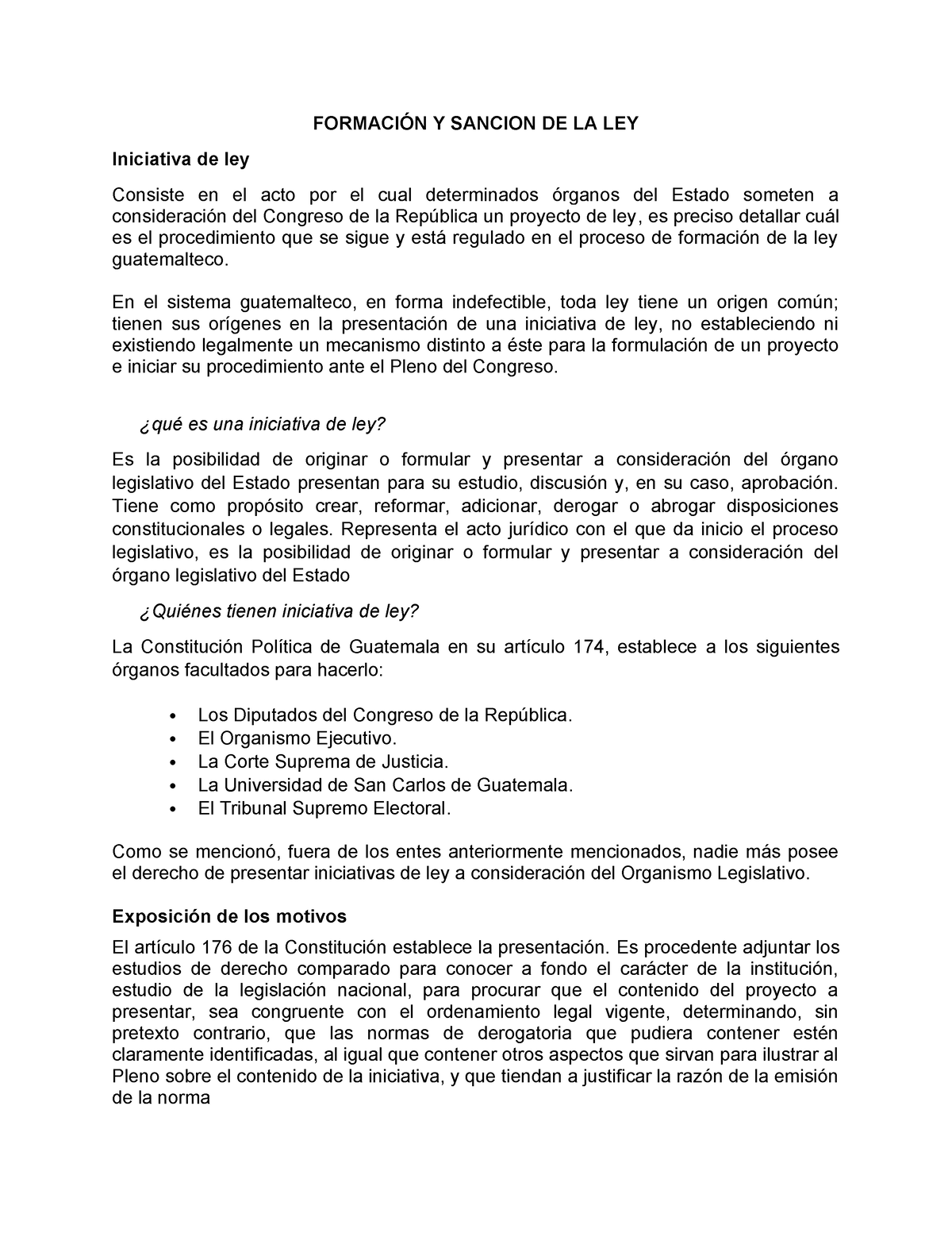 Formación Y Sancion De La Ley FormaciÓn Y Sancion De La Ley