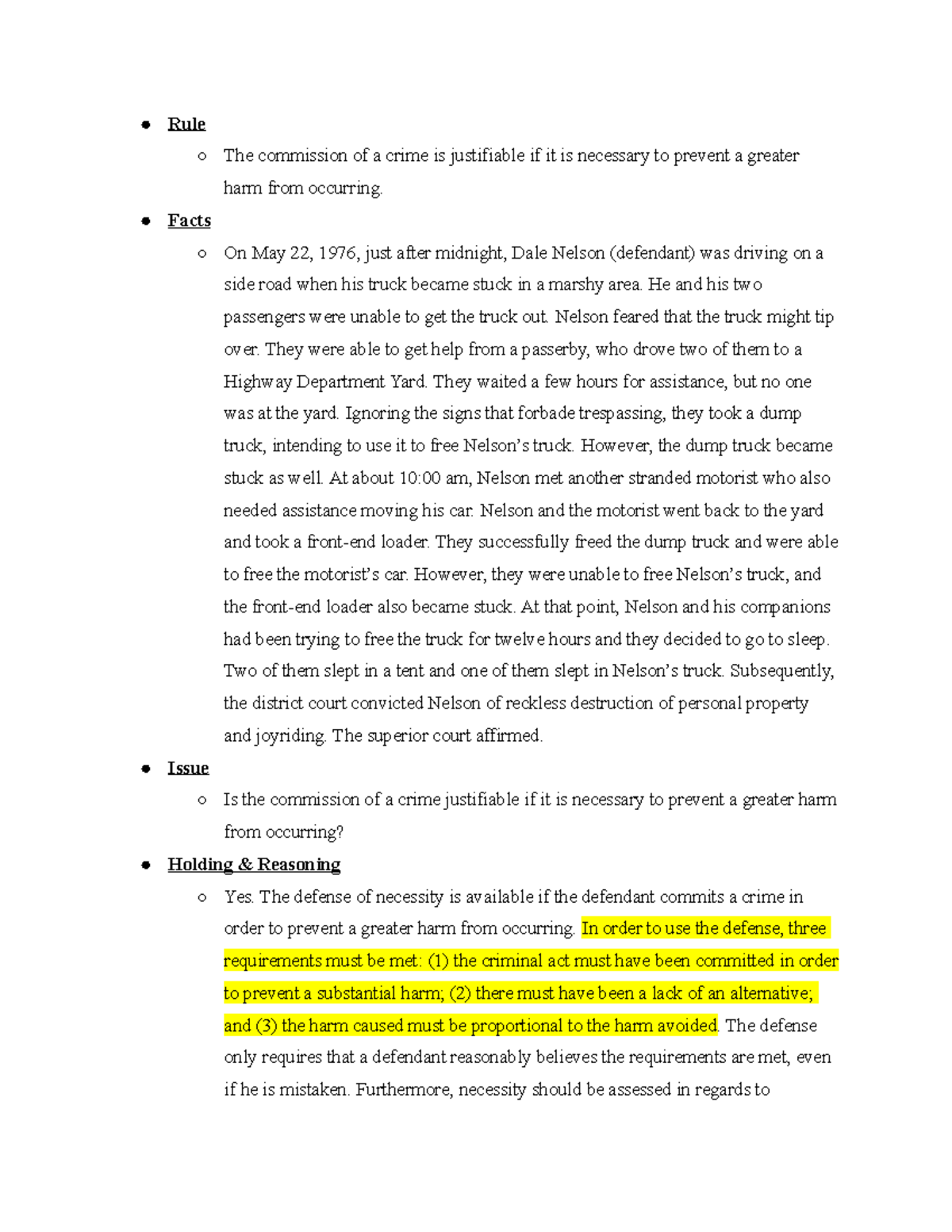 Criminal Law 2022 Nelson V State Rule The Commission Of A Crime Is