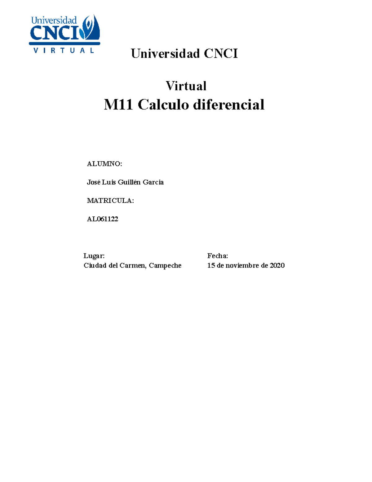 M11 Calculo Diferencial Act 1 Universidad Cnci Virtual M11 Calculo