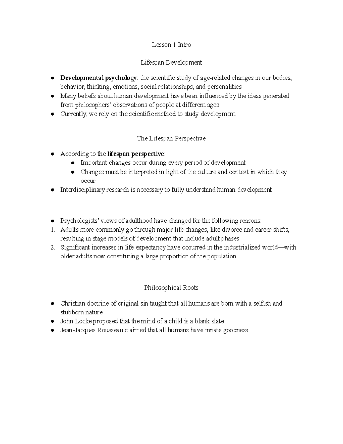 Psyc 333 Lesson 1 Intro Lesson 1 Intro Lifespan Development