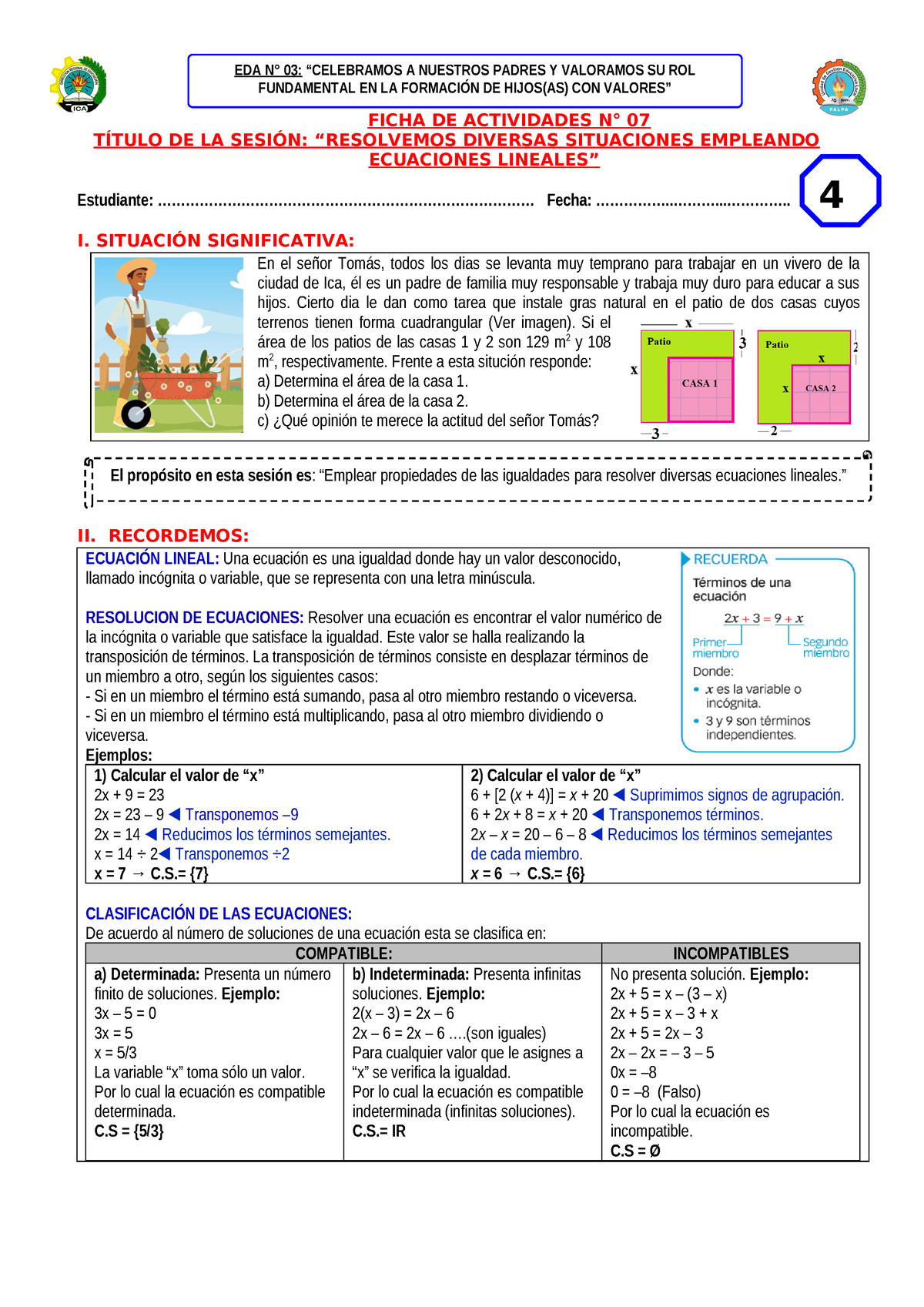 Solucion Ficha 7 4to Eda3 Ficha De Actividades N° 07 TÍtulo De La