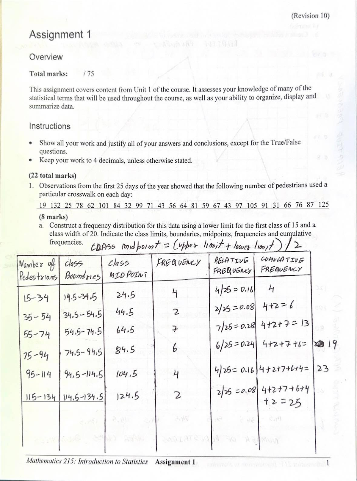 Math 215 Assignment 1 Math 215 Studocu