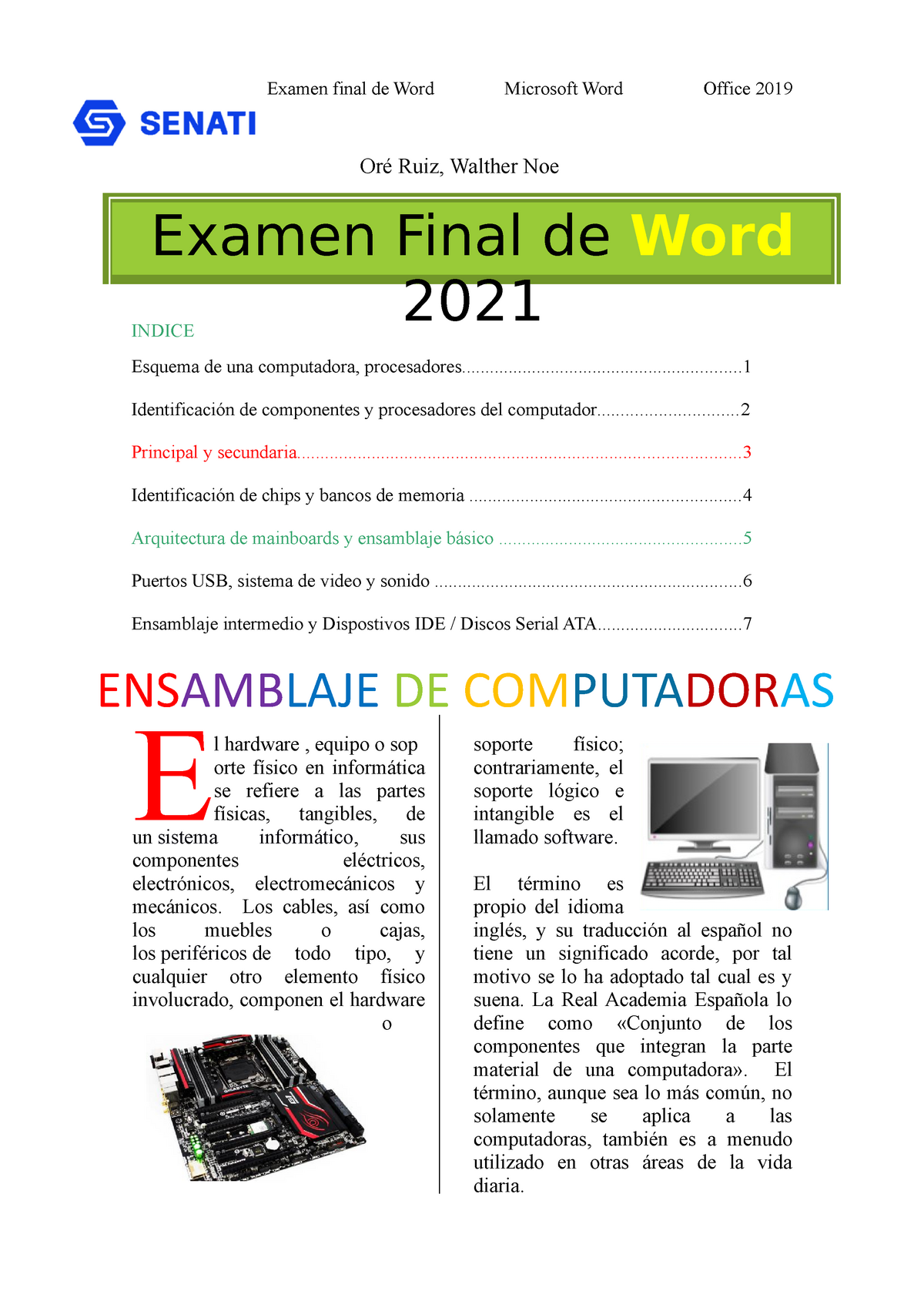 Examen Parcial Informatica Basica Ore Ruiz Examen Final De Word