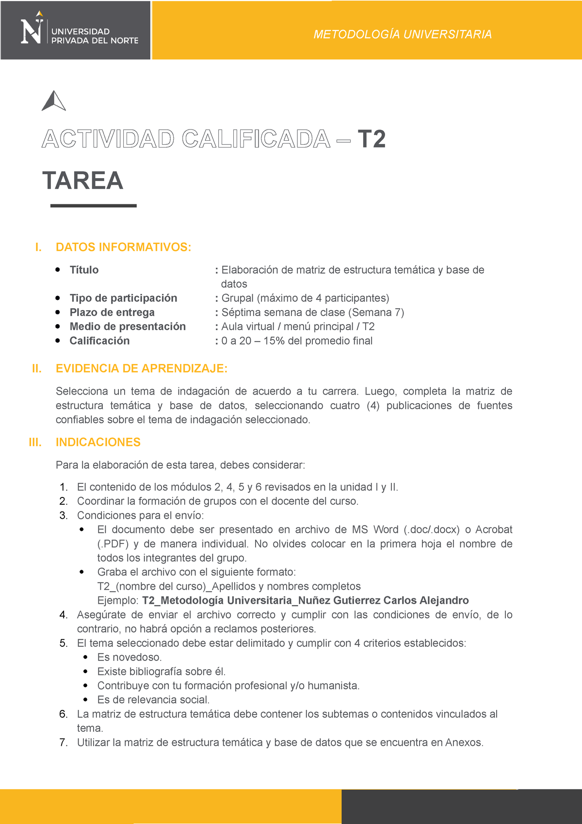 T2 Ejercicios Para La T2 Actividad Calificada T Tarea I Datos