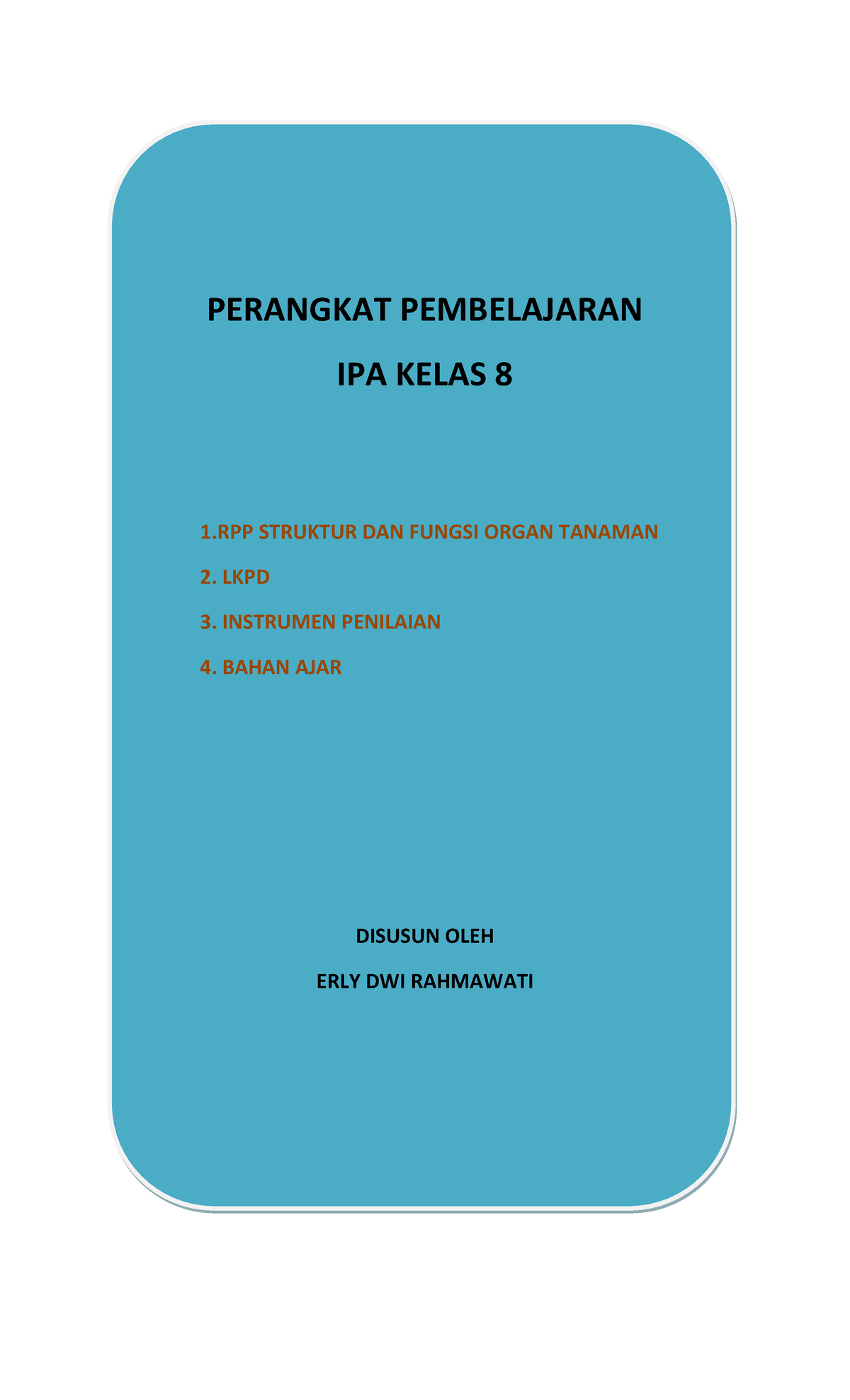 Rpp Kelas 8 Ipa Ggt Perangkat Pembelajaran Ipa Kelas 8 1 Struktur