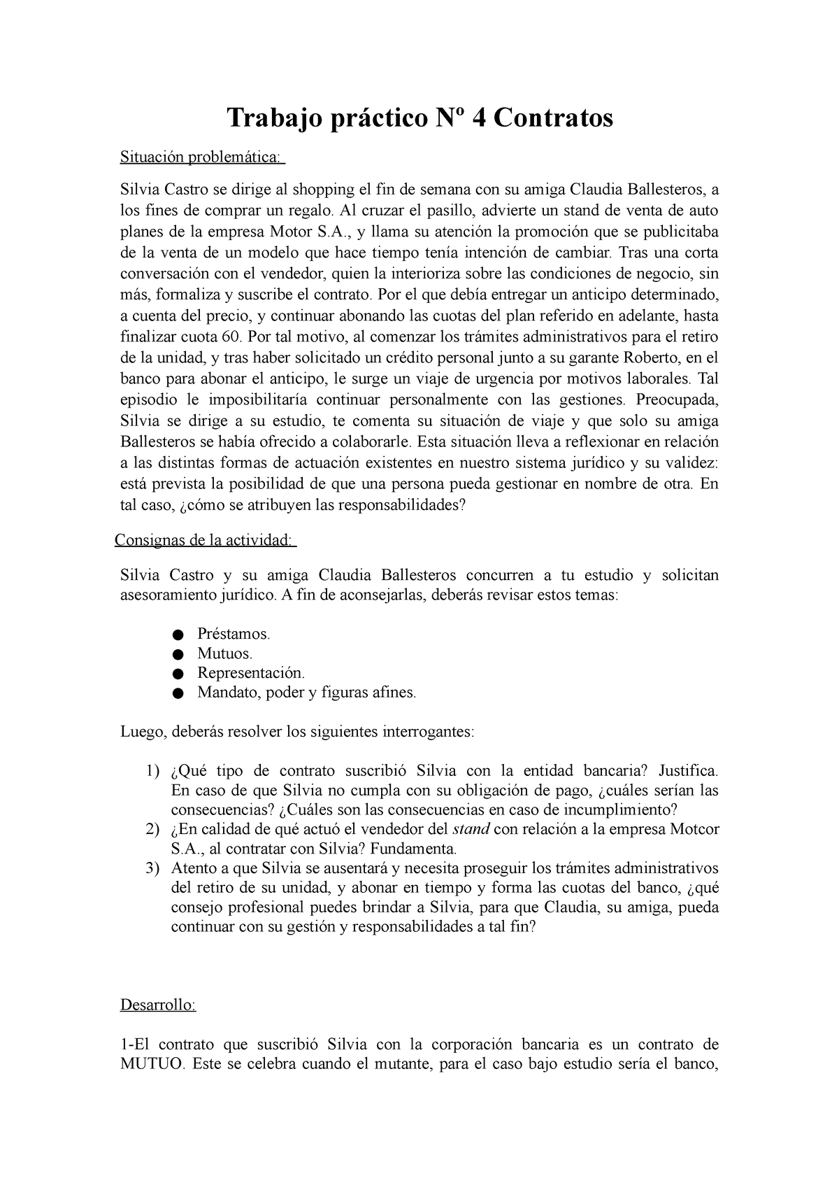 Contratos Tp4 Trabajo Practico Trabajo Práctico Nº 4 Contratos