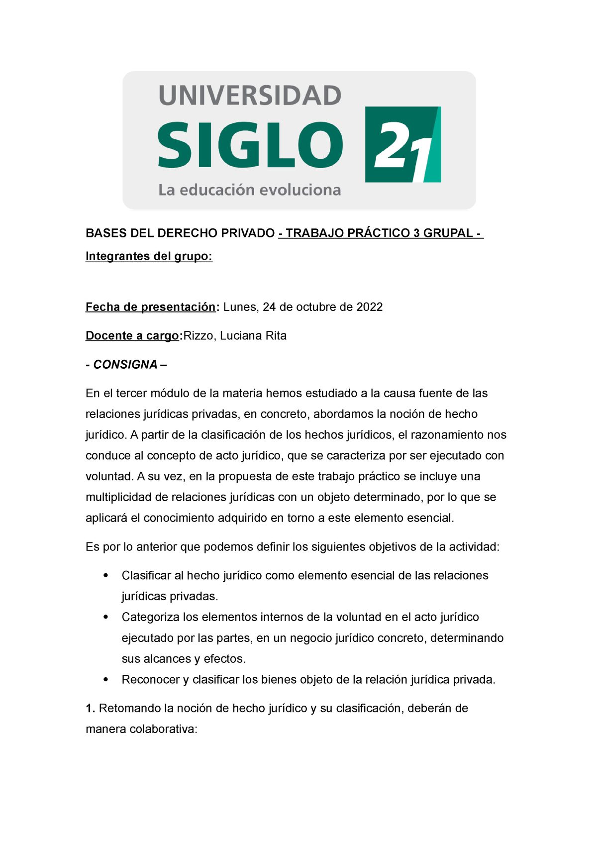 Trabajo Práctico 3 Grupal Bases Del Derecho Privado Bases Del