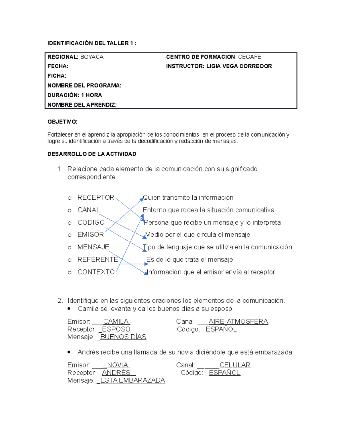 1 Taller Decodificar Mensajes Resuelto IdentificaciÓn Del Taller 1