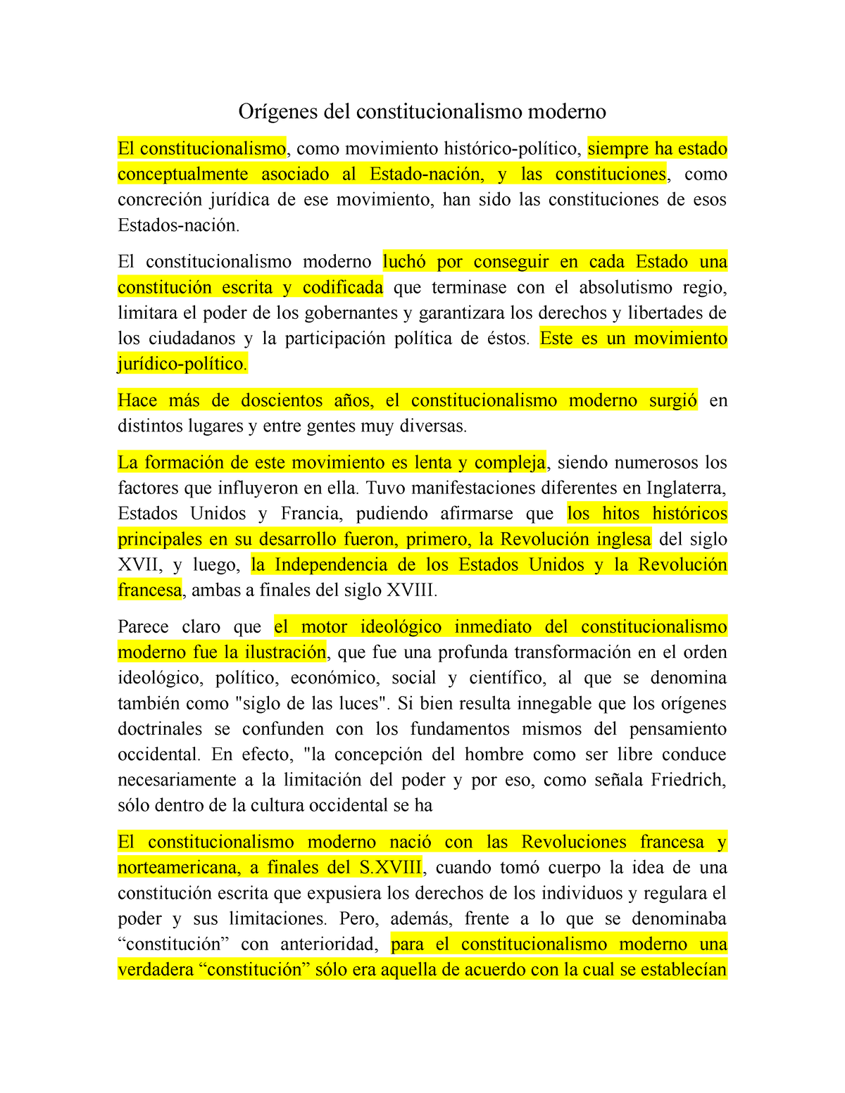 Constitucionalismo Moderno El Constitucionalismo Moderno Luchó Por