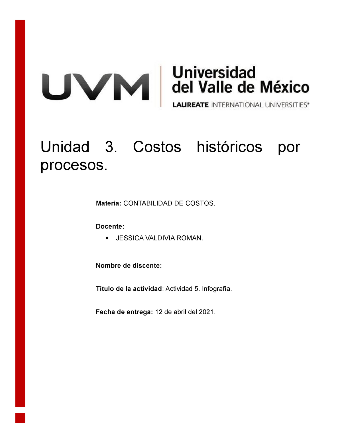 Actividad 5 Infografia Contabilidad De Costos Uvm Studocu