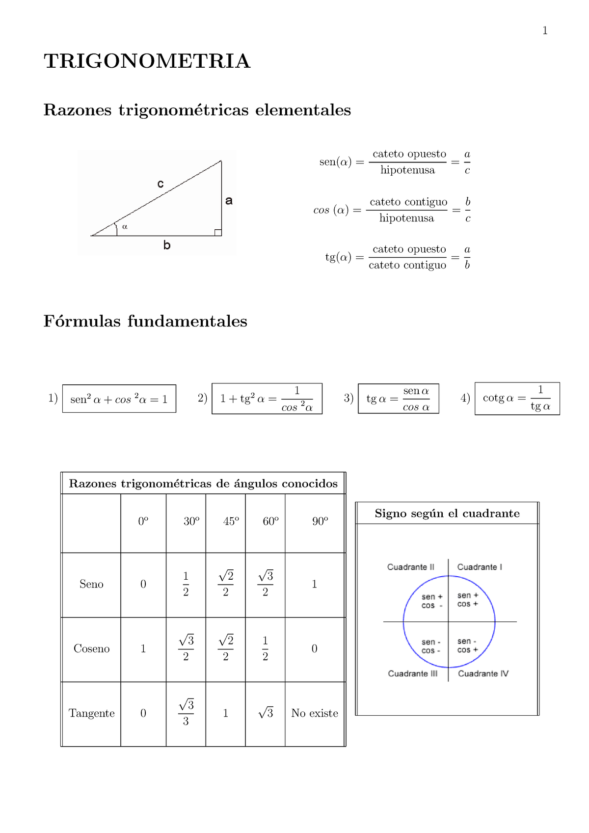 Trigonometria 2 Razones Trigonometricas Trigonometria Razones