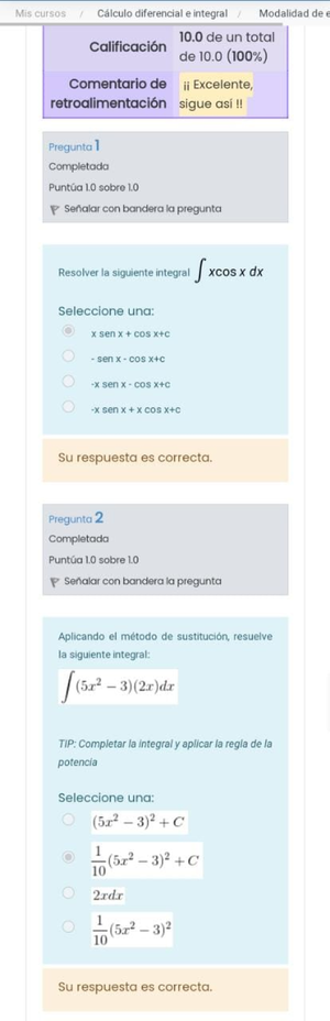 Examen Semana 6 Vuelta 2 Calculo Diferencial E Integral Studocu