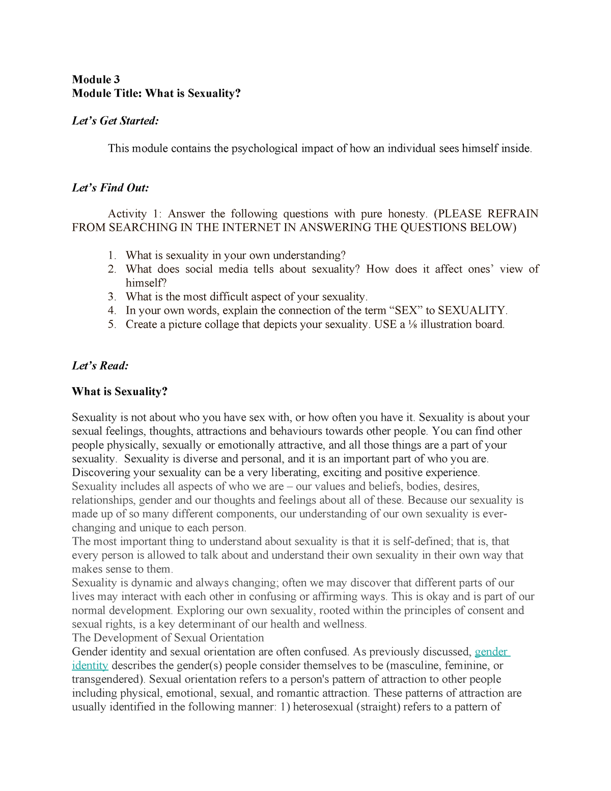 Module 5 Ge Elective Summary Environmental Science Module 3 Module