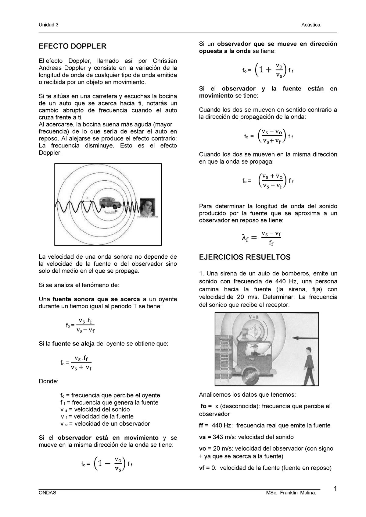 Sesión 10 Efecto Doppler Y Aplicaciones Compressed Efecto Doppler El